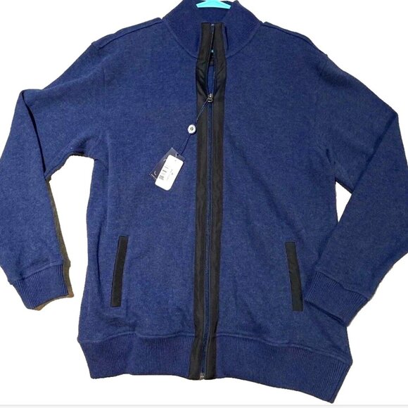 Viyella | Sweaters | Viyella Sweater Mens Medium Blue Zip Up Cotton ...